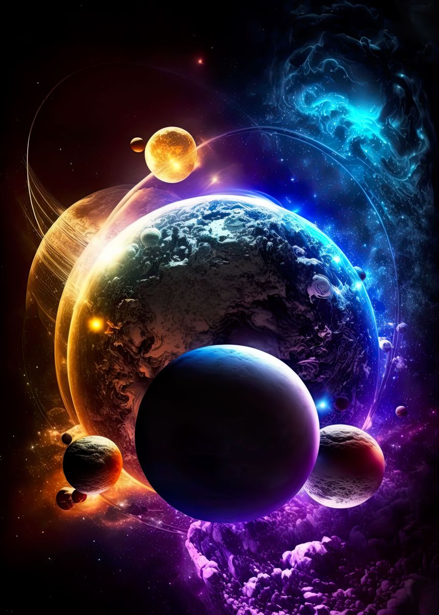 'Galactic Glow Adventure' Poster, picture, metal print, paint by hassen ...