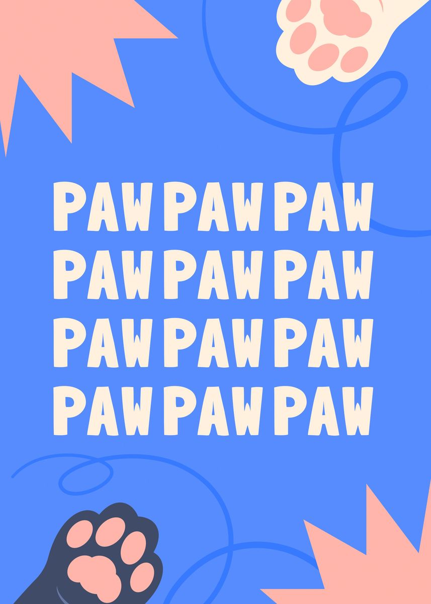 'Cat Paw' Poster by Voxill | Displate