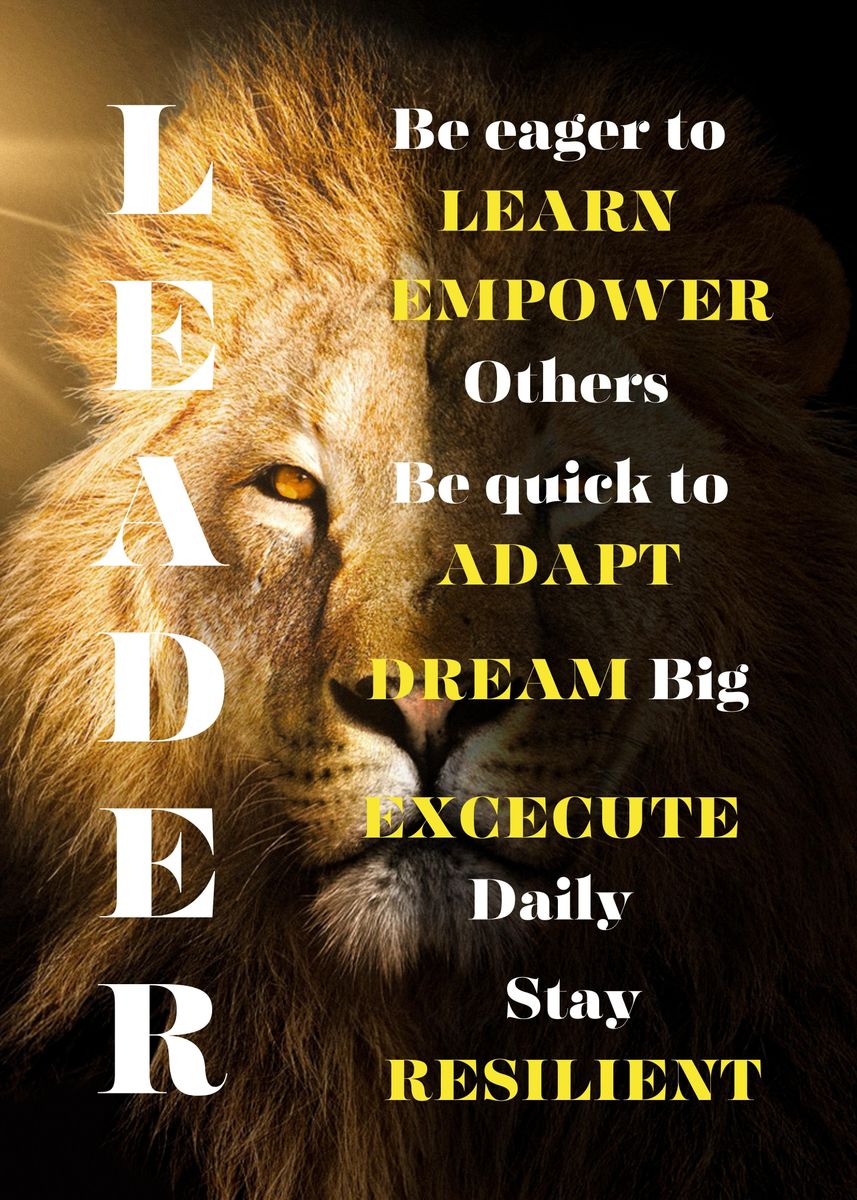 'LEADER motivational Quote' Poster by Luxe Art | Displate