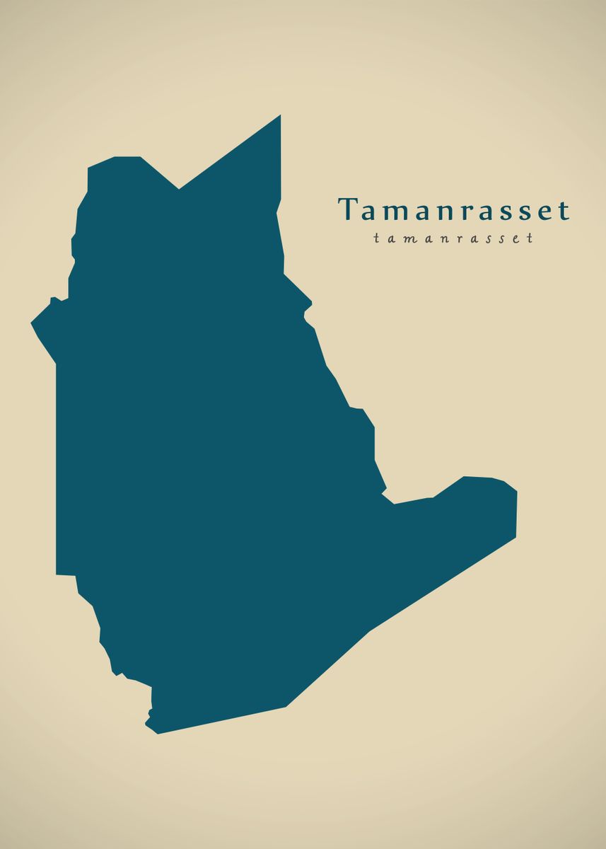 'Tamanrasset province map' Poster by Ingo Menhard | Displate