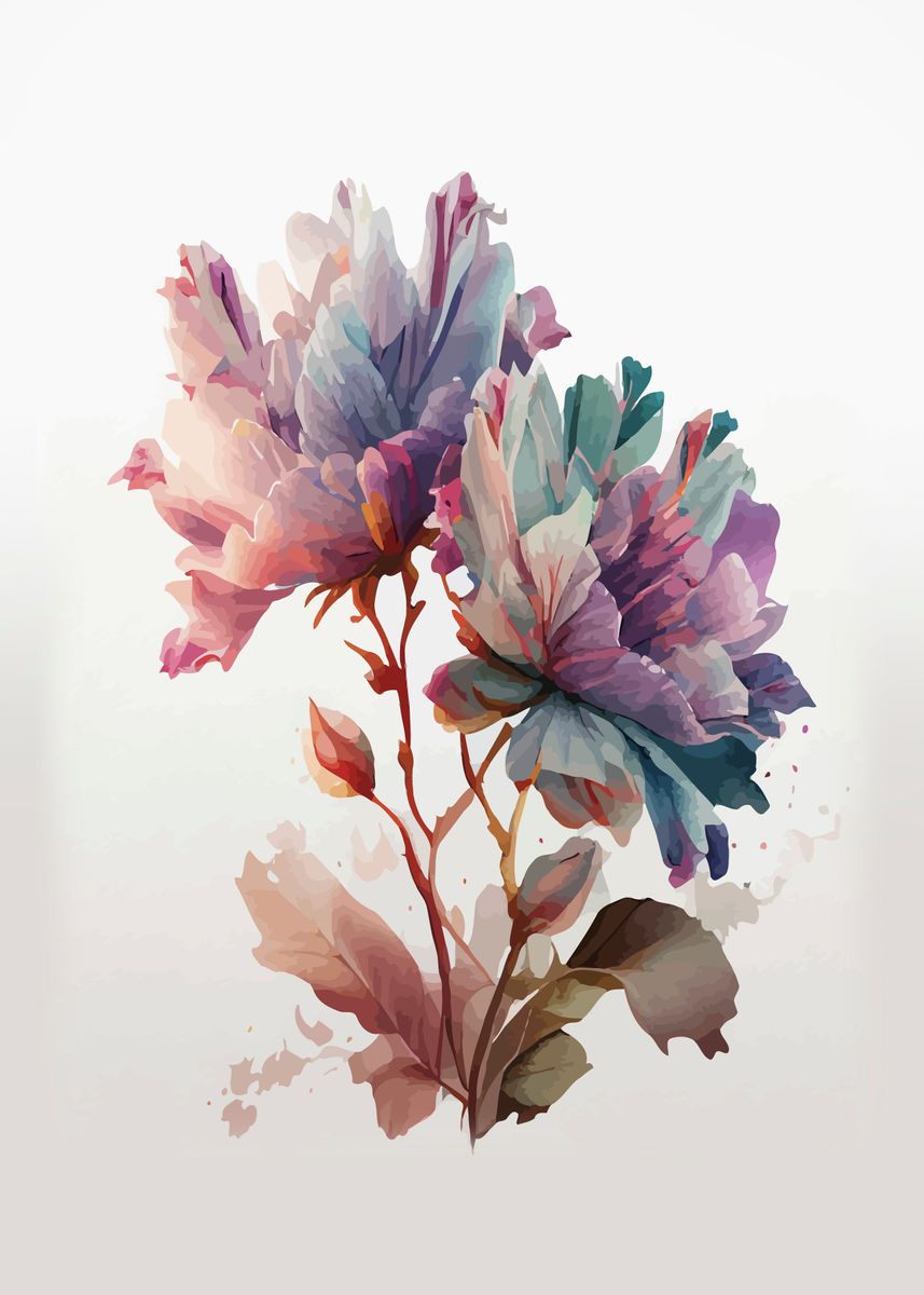 'Floral Flower' Poster, picture, metal print, paint by Space Nature ...