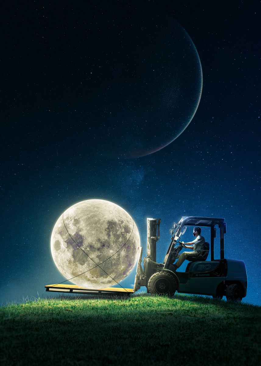 'Moon Porter' Poster, picture, metal print, paint by Kaustav Sarkar ...