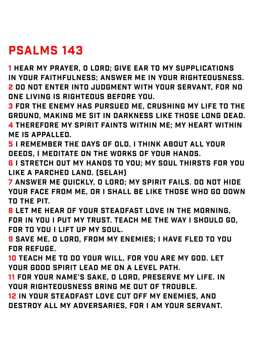 'Psalms 143 White' Poster by Cryptic Fawn | Displate