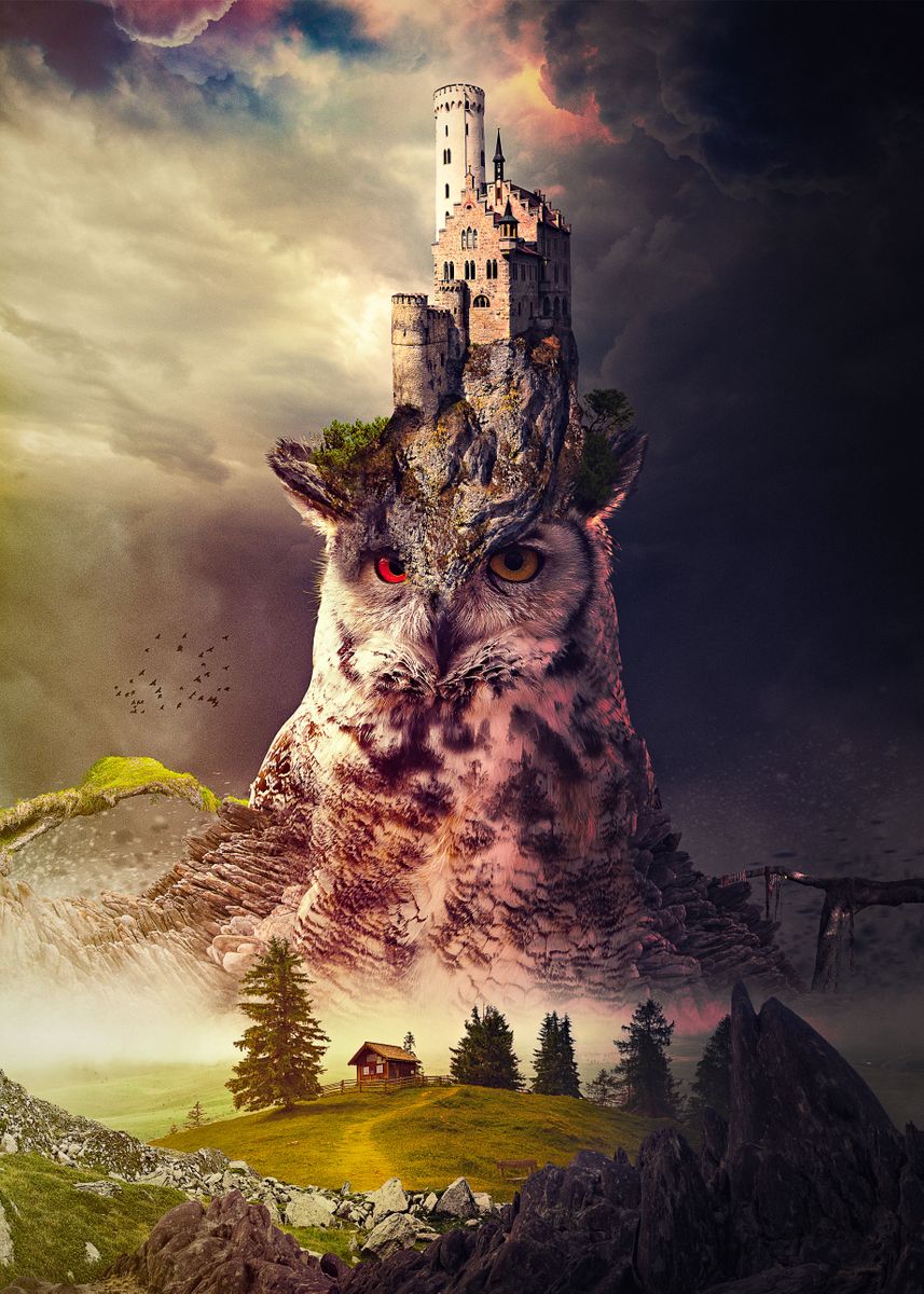 'The Owl Tower' Poster, picture, metal print, paint by Patryk ...