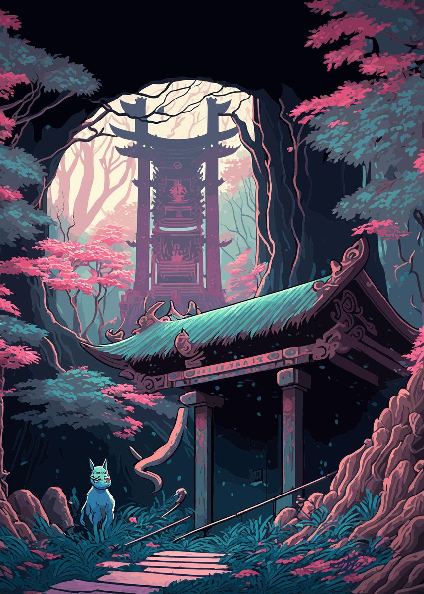 'Japanese anime cartoon' Poster, picture, metal print, paint by ...