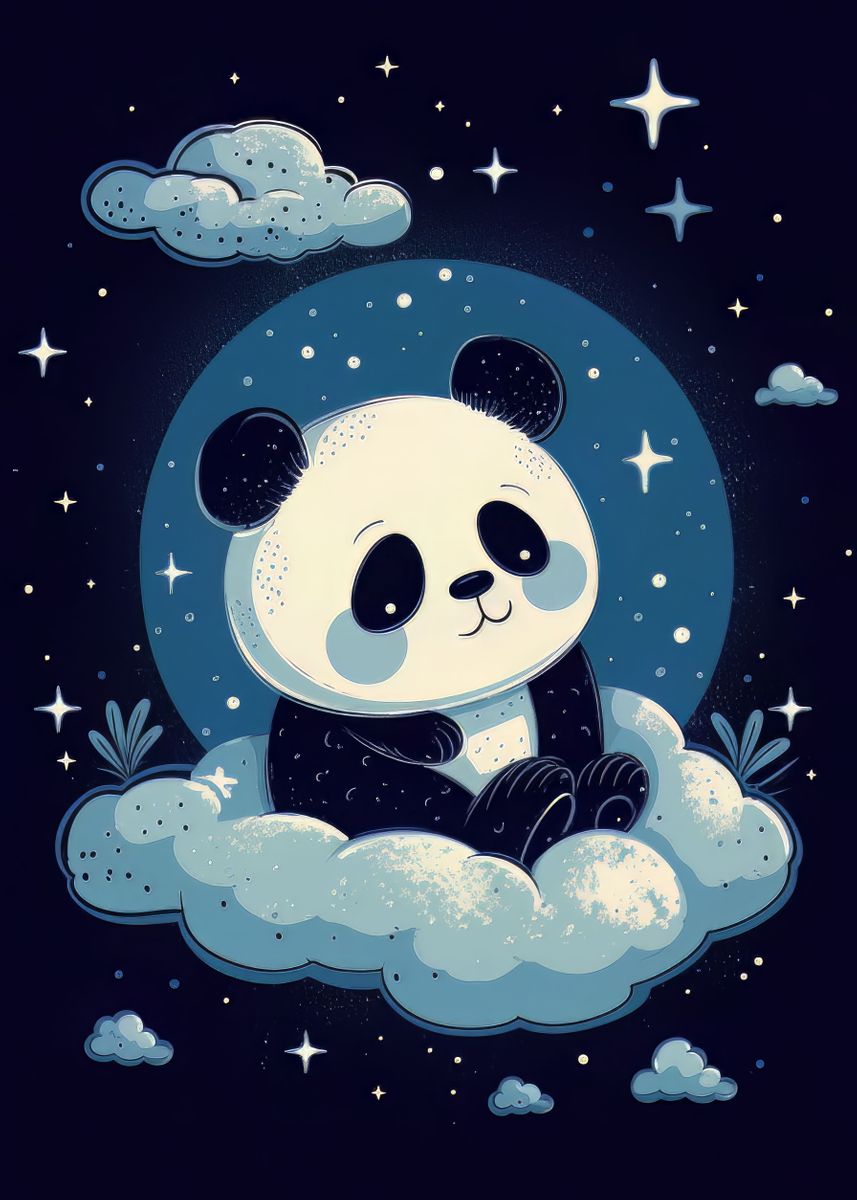 'Night Time Panda Bear' Poster, picture, metal print, paint by Scott ...