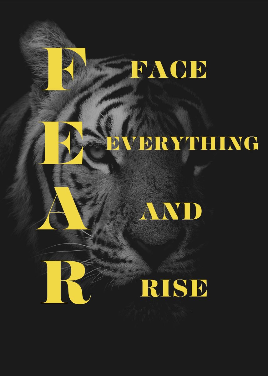 'FEAR Motivational Quote' Poster, picture, metal print, paint by Luxe ...