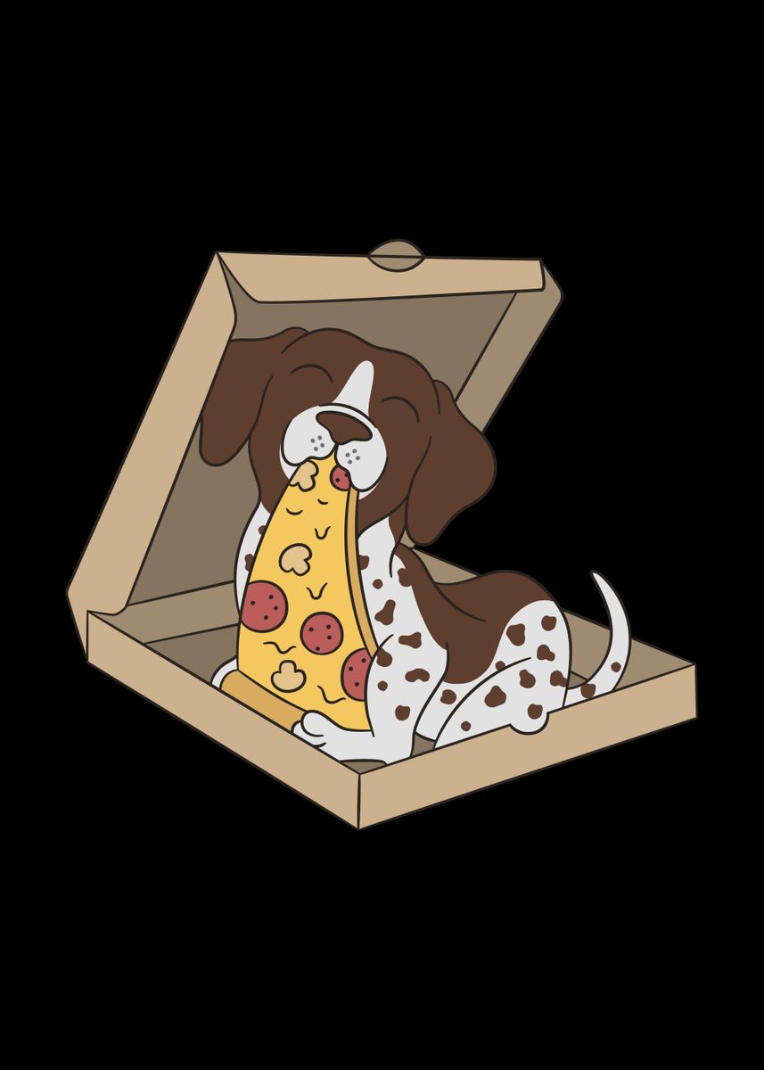 'Pointer Dog Pizza' Poster, picture, metal print, paint by PetPrints ...