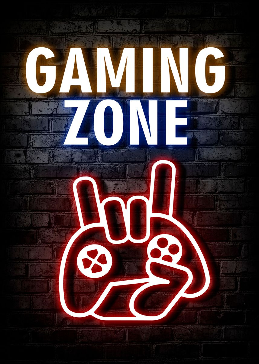 'Gaming Zone' Poster, picture, metal print, paint by Metal Posters | Displate