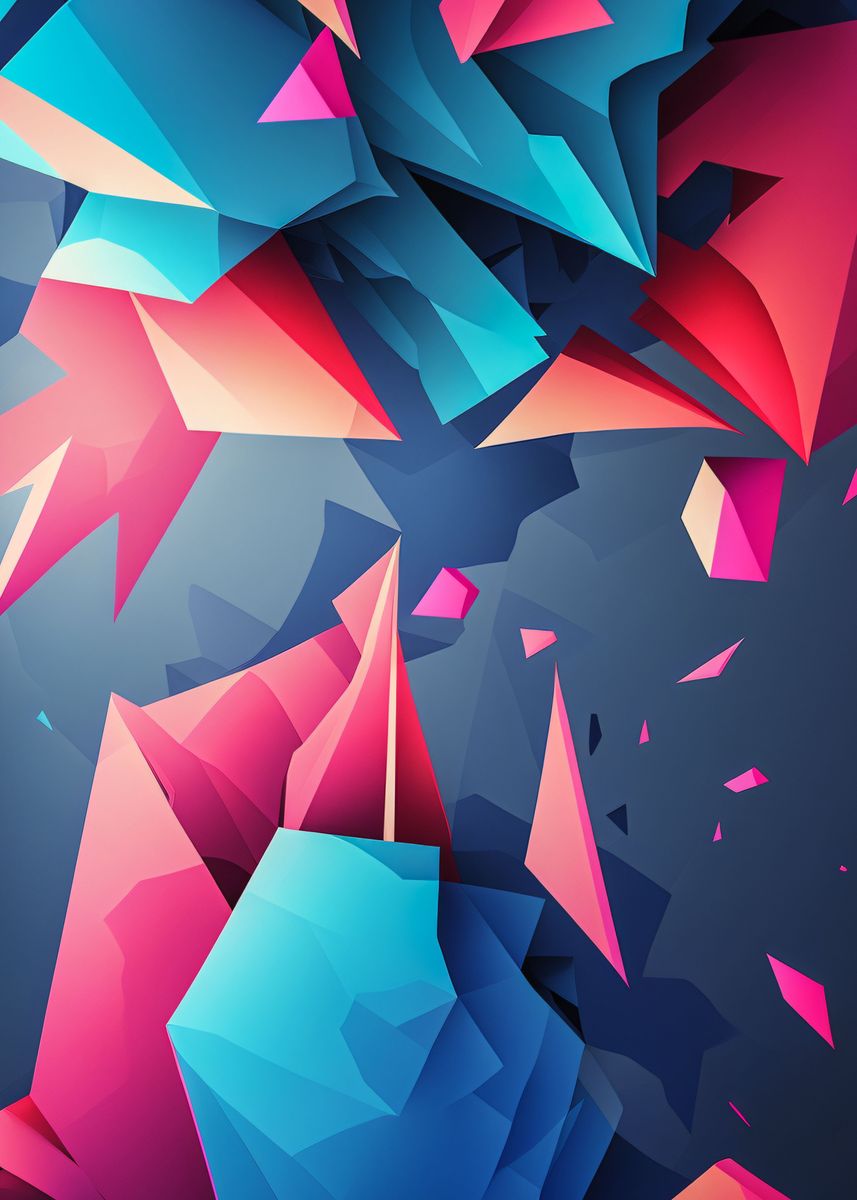 'Abstract polygon ' Poster, picture, metal print, paint by Marc Kunze ...