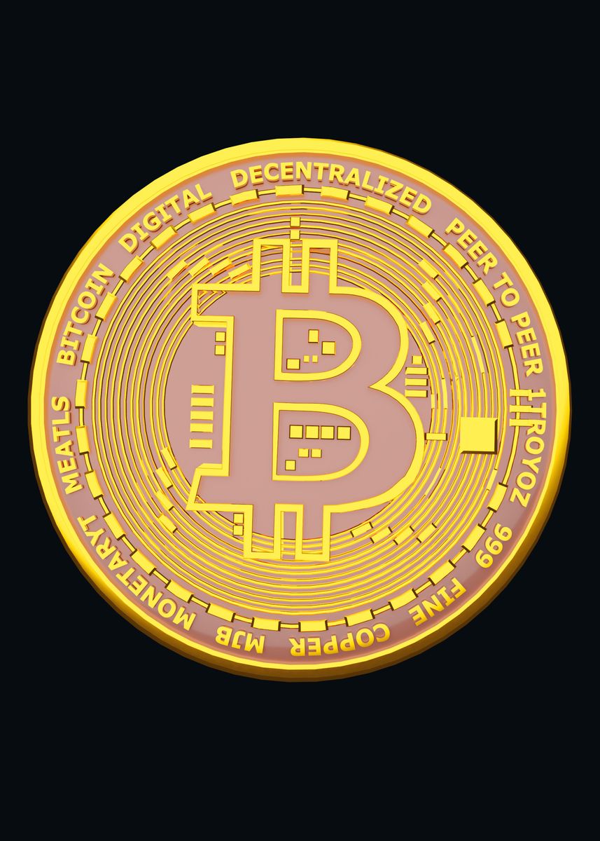 'Bitcoin Gold BTC' Poster, picture, metal print, paint by Max Ronn ...