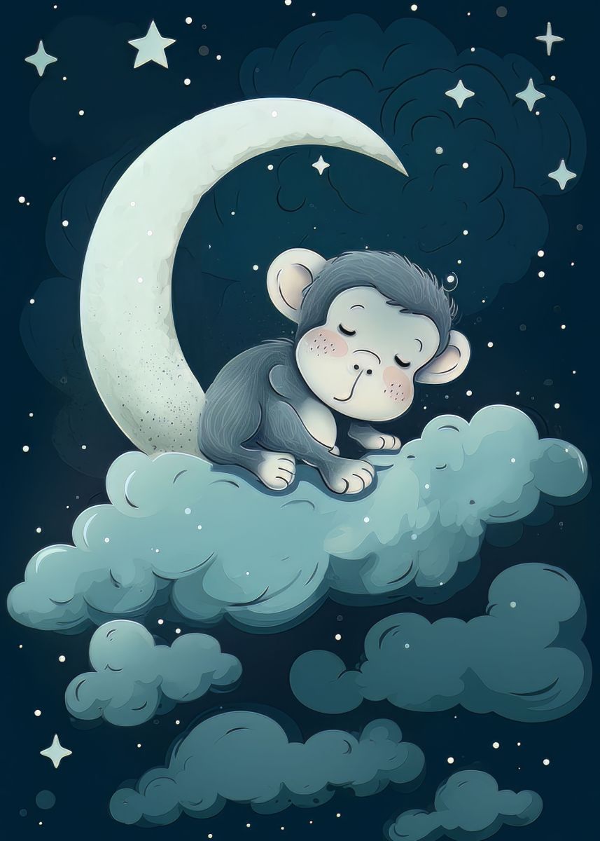 'Sleepy Time for Monkey' Poster by Scott Prokop | Displate