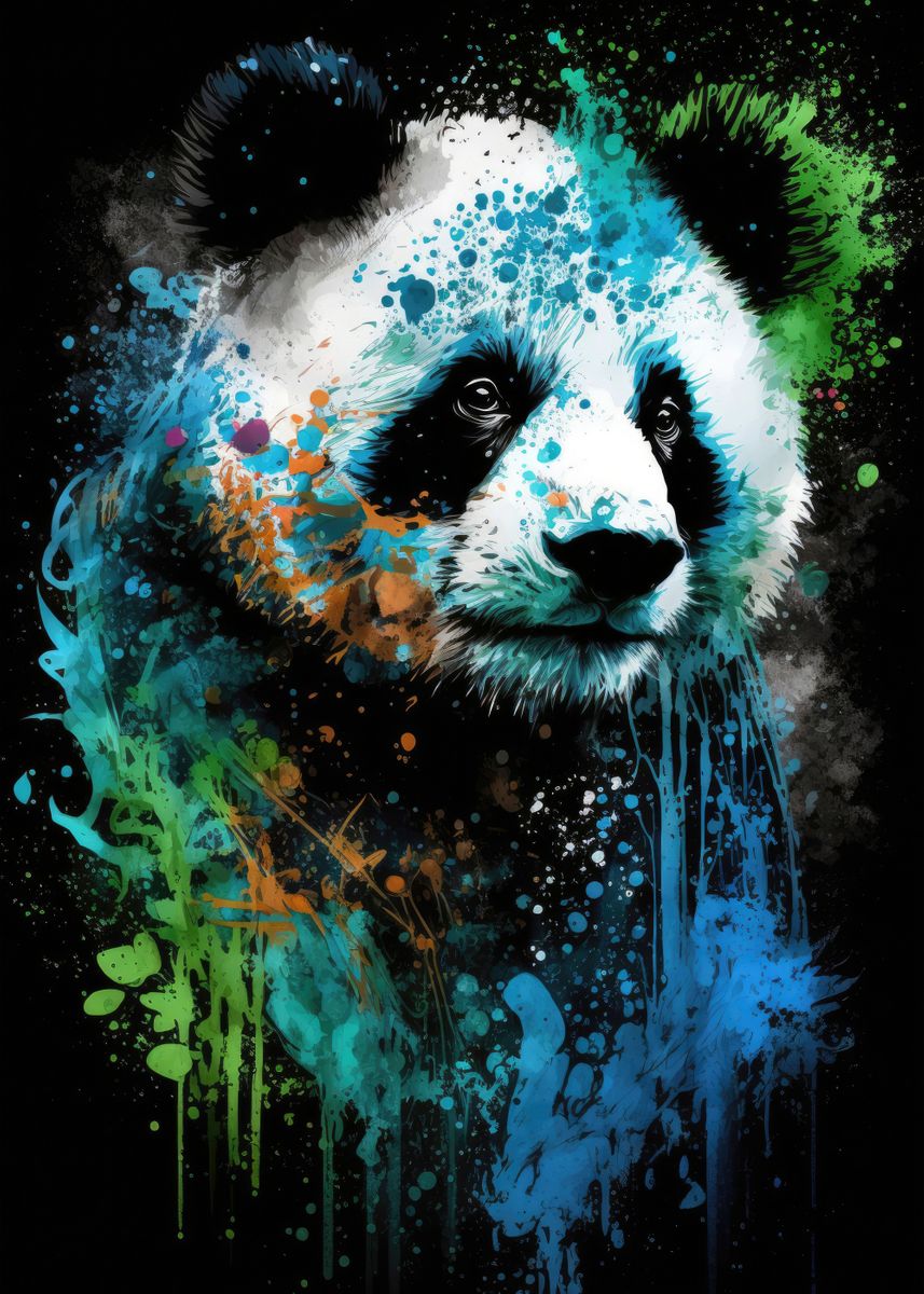 'Panda Art Style 2' Poster, picture, metal print, paint by murtzart ...