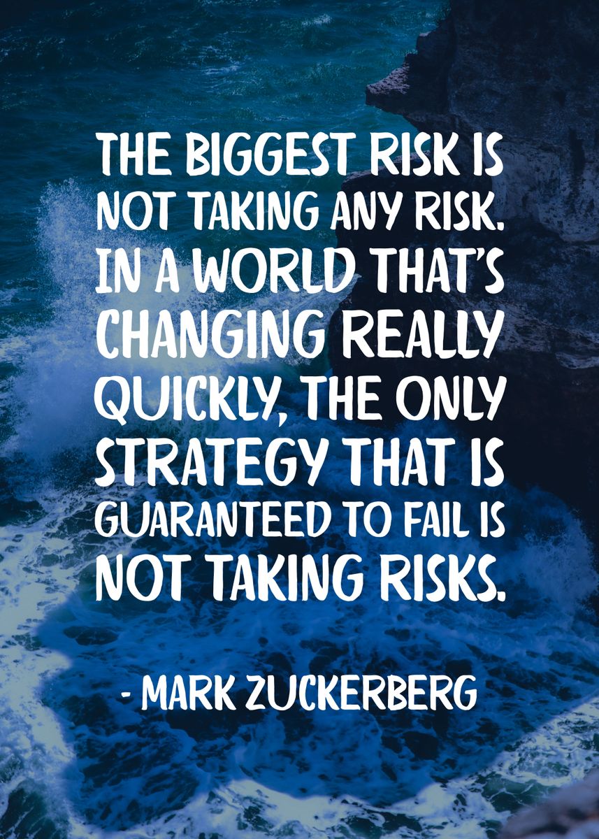 'Take The Risk' Poster, picture, metal print, paint by Naui Art | Displate