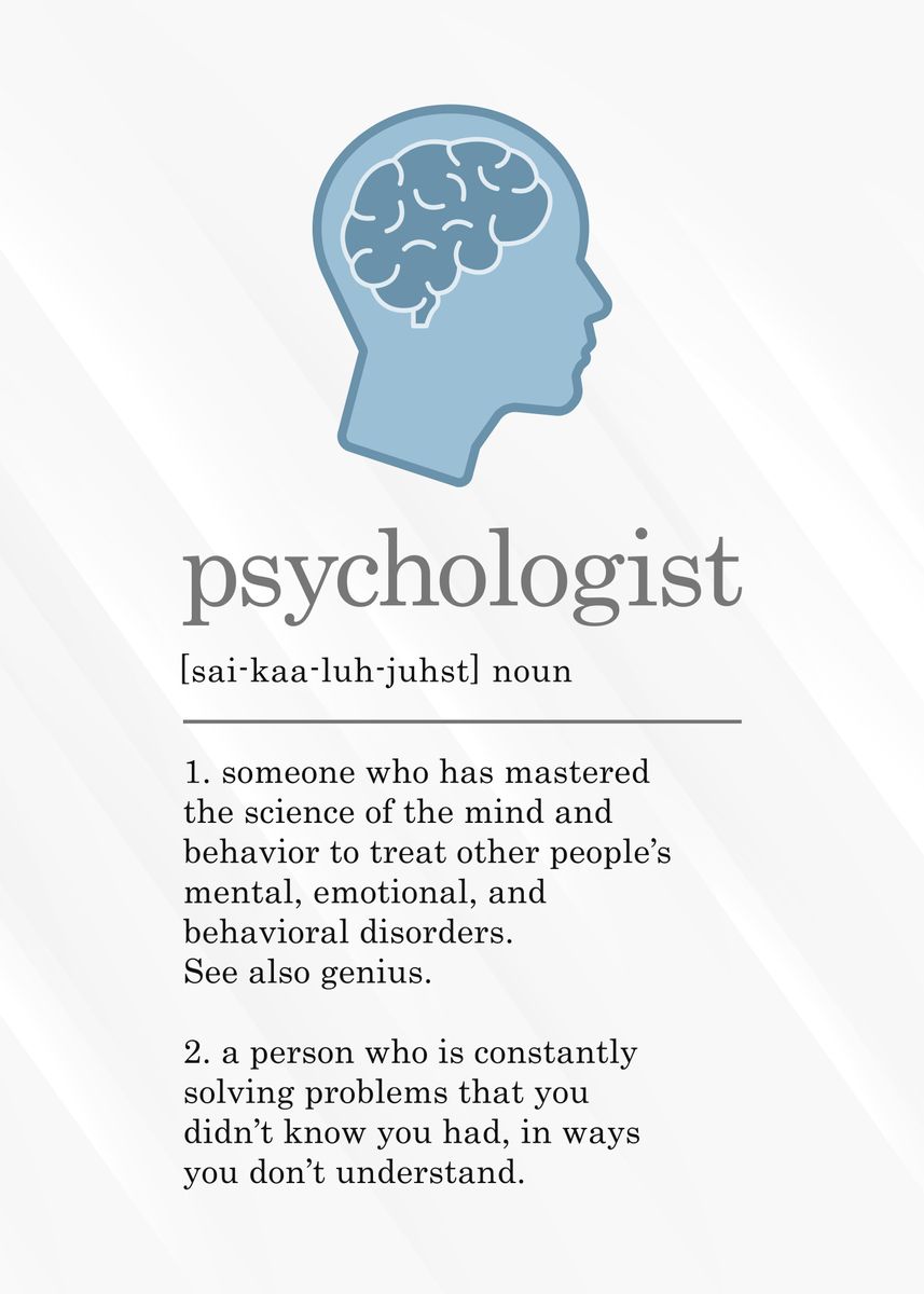 'Psychologist Definition' Poster, picture, metal print, paint by ...