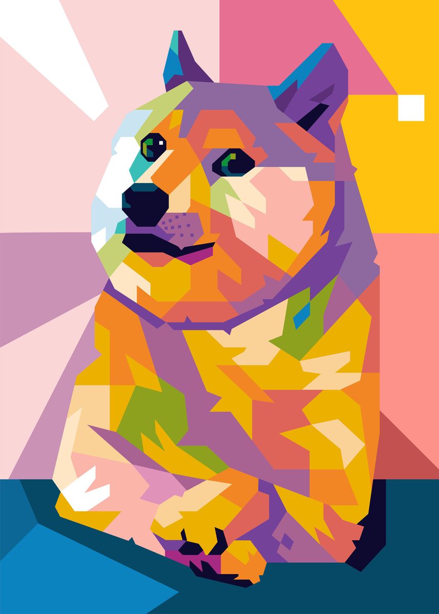 'Doge Cat Meme ' Poster, picture, metal print, paint by Muifatin | Displate