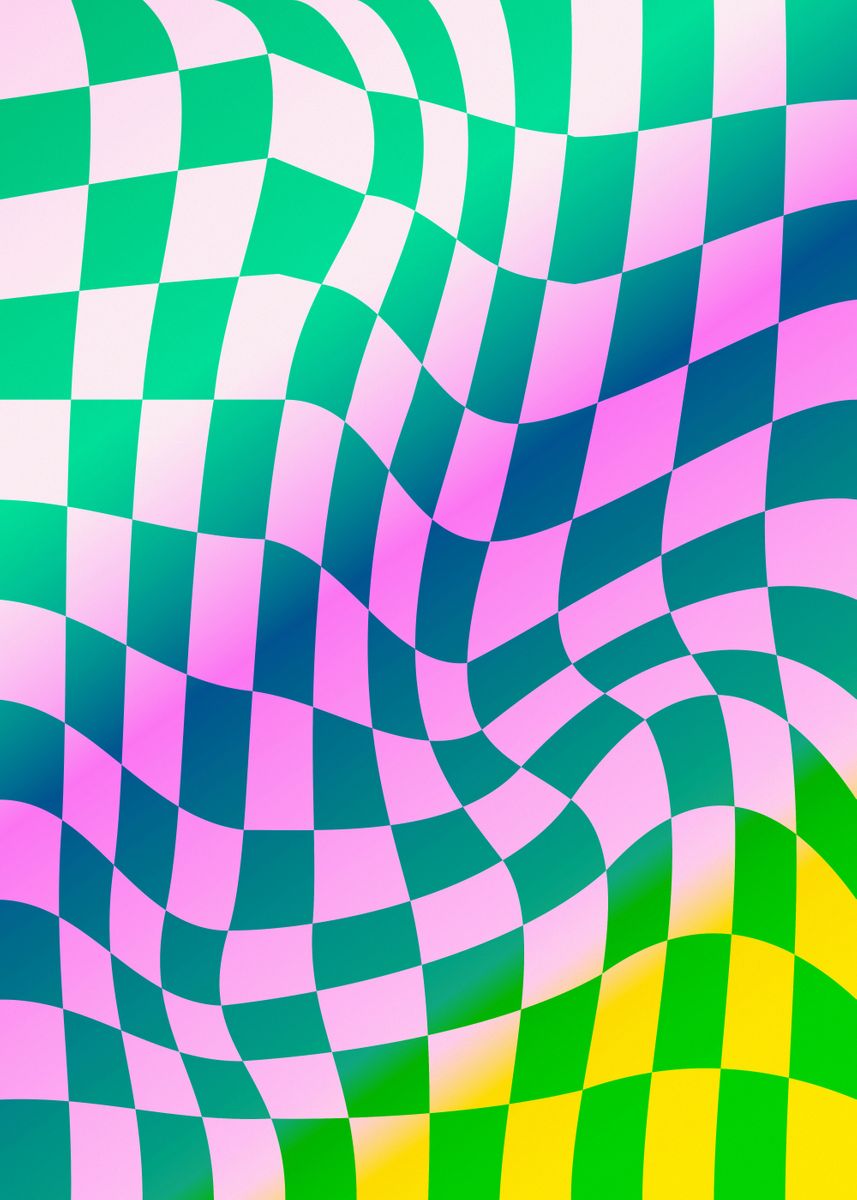 'Abstract Check Gradient' Poster, picture, metal print, paint by Beth ...