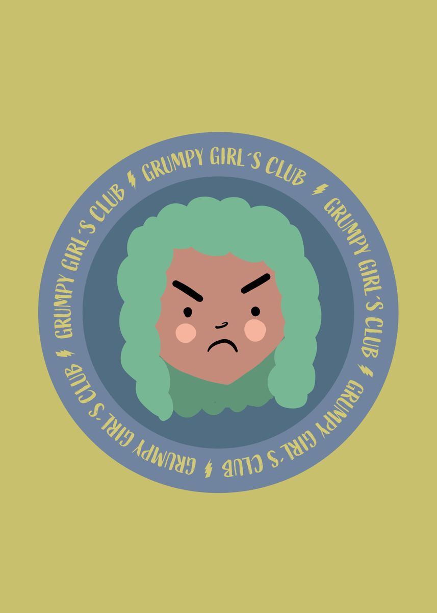 'Grumpy Girls Club' Poster, picture, metal print, paint by Thais ...