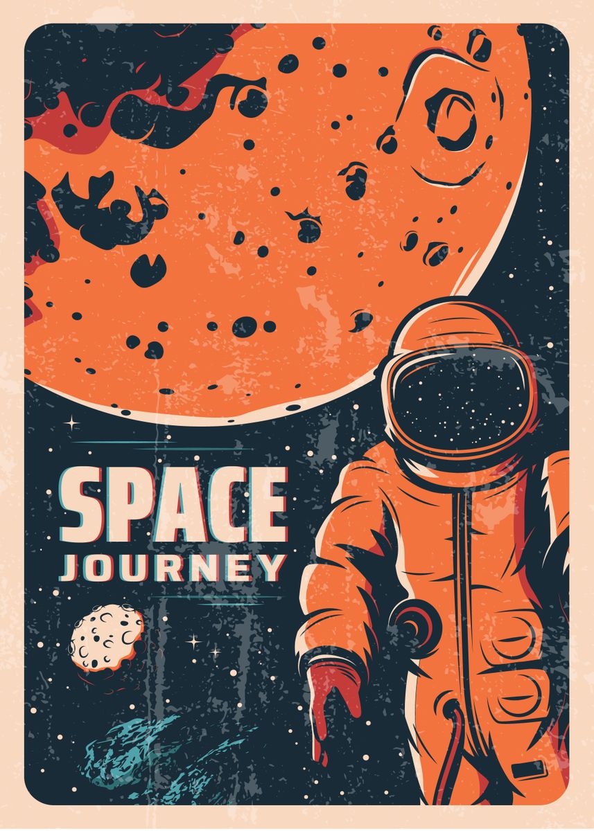 'Vintage retro space' Poster, picture, metal print, paint by Allan ...