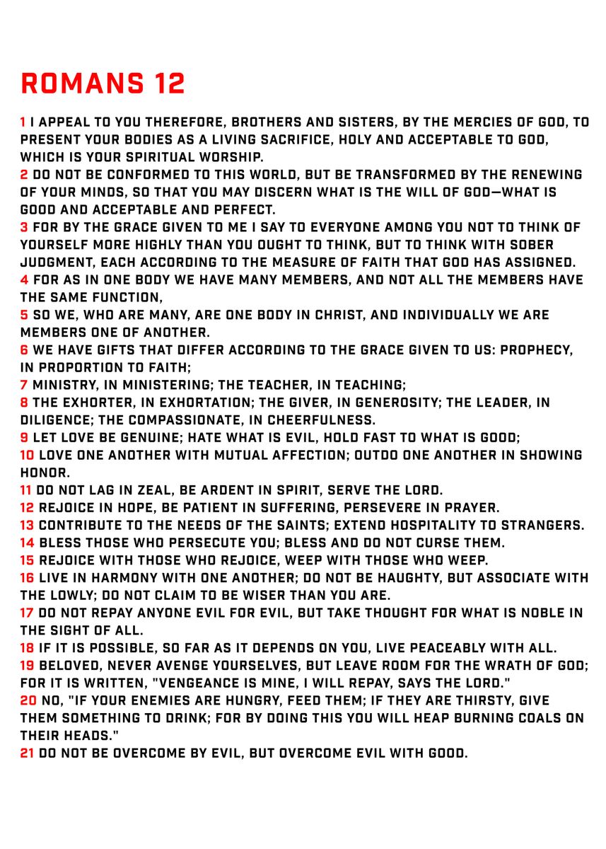 'Romans 12 White' Poster, picture, metal print, paint by Breanna ...
