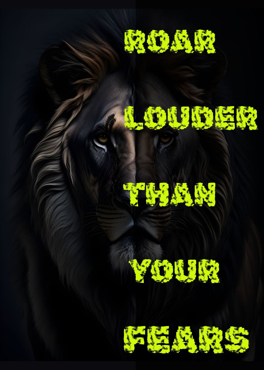 'Roar Louder Than Your Fear' Poster, picture, metal print, paint by ...