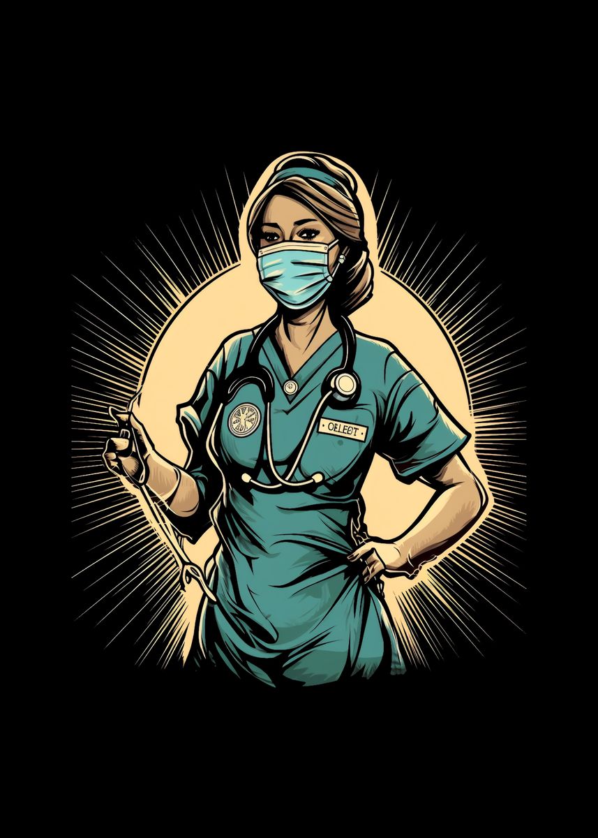 'Nurse Week RN CNA LPN' Poster, picture, metal print, paint by ...