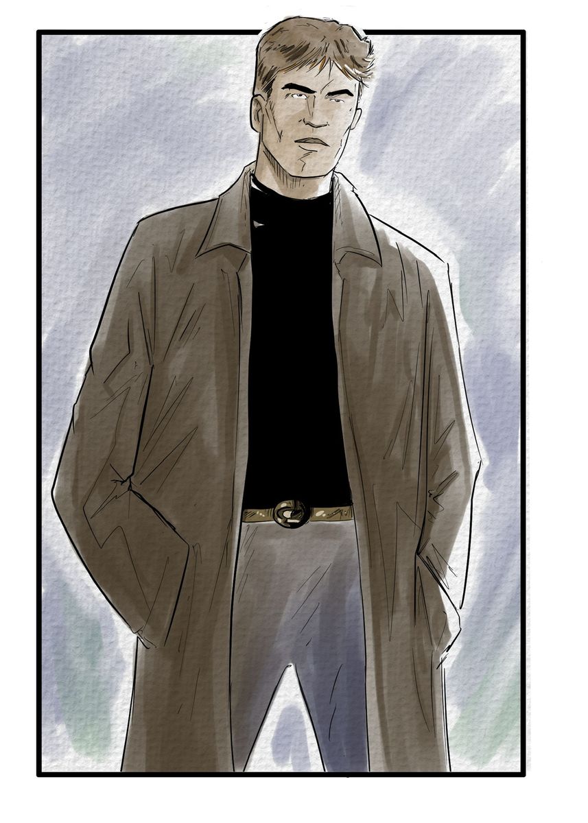 'A man standing' Poster, picture, metal print, paint by Damien Barban ...