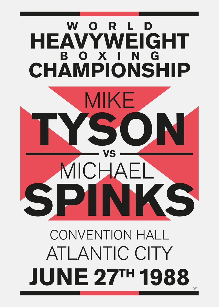 '1988 Tyson vs Spinks' Poster, picture, metal print, paint by Chungkong ...