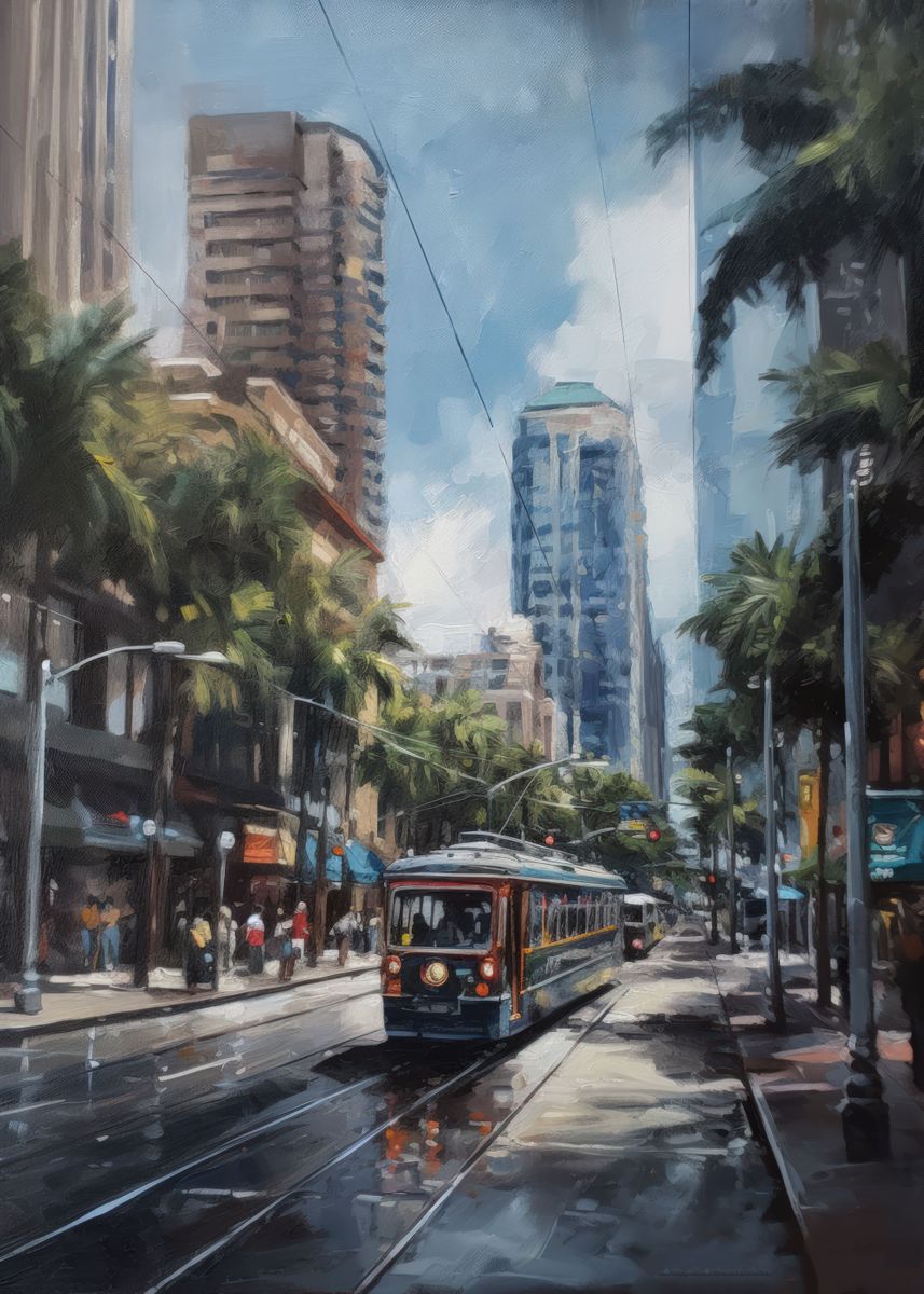 'San Diego Charm USA' Poster, picture, metal print, paint by Usama Design | Displate