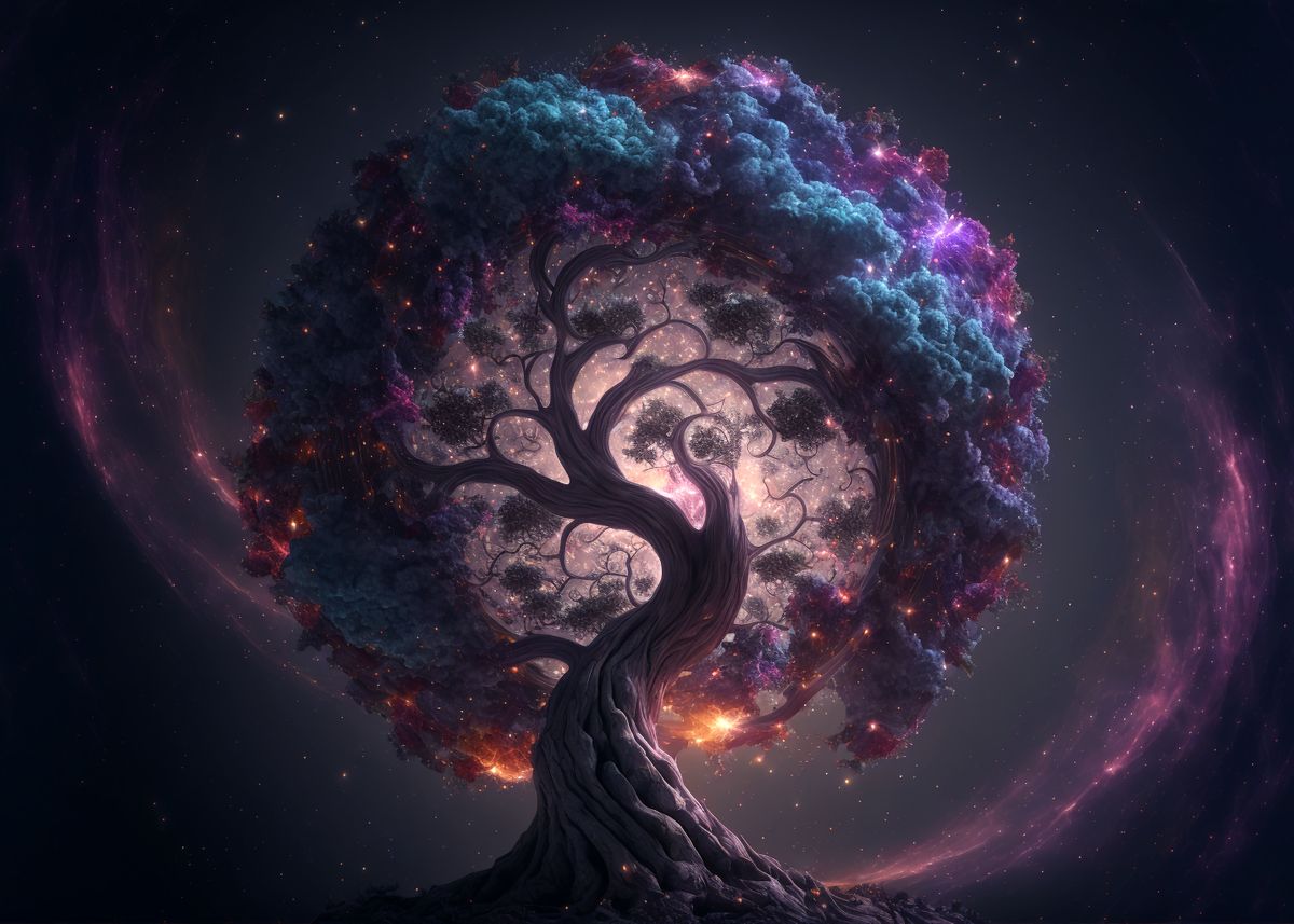 'Magical glowing tree' Poster by Jiri Hodecek | Displate