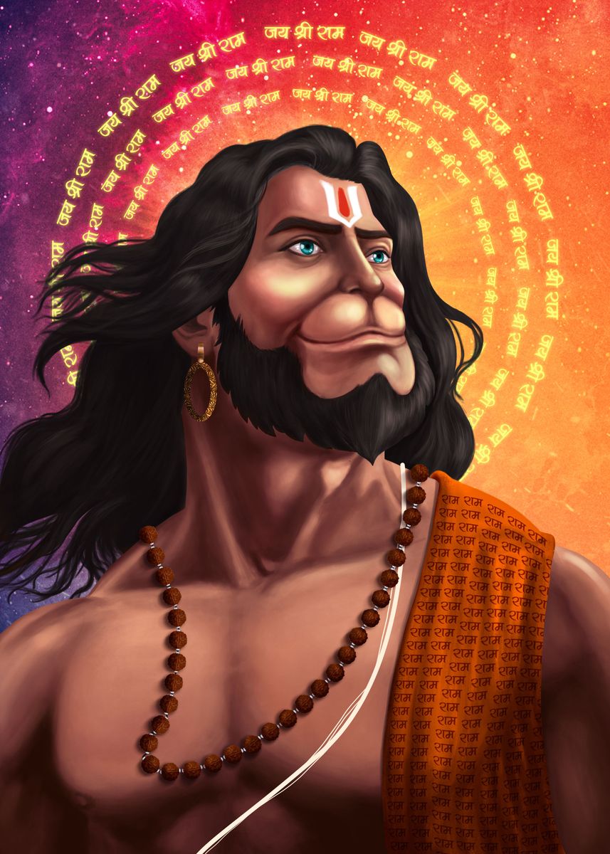 'God Hanuman' Poster by Ishan Mishra | Displate