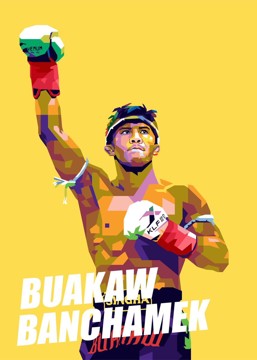 'Buakaw Banchamek ' Poster, picture, metal print, paint by Indra | Displate