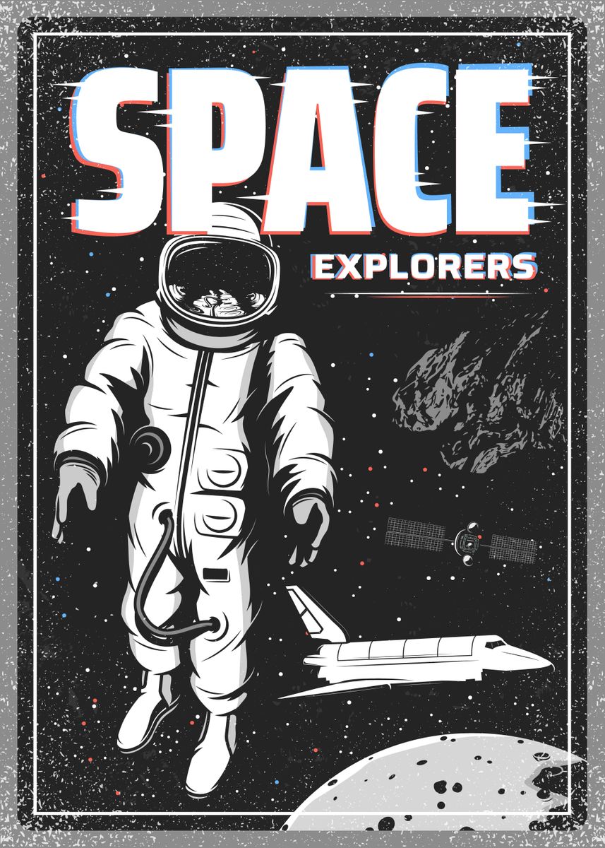 'Vintage retro space' Poster, picture, metal print, paint by Allan ...