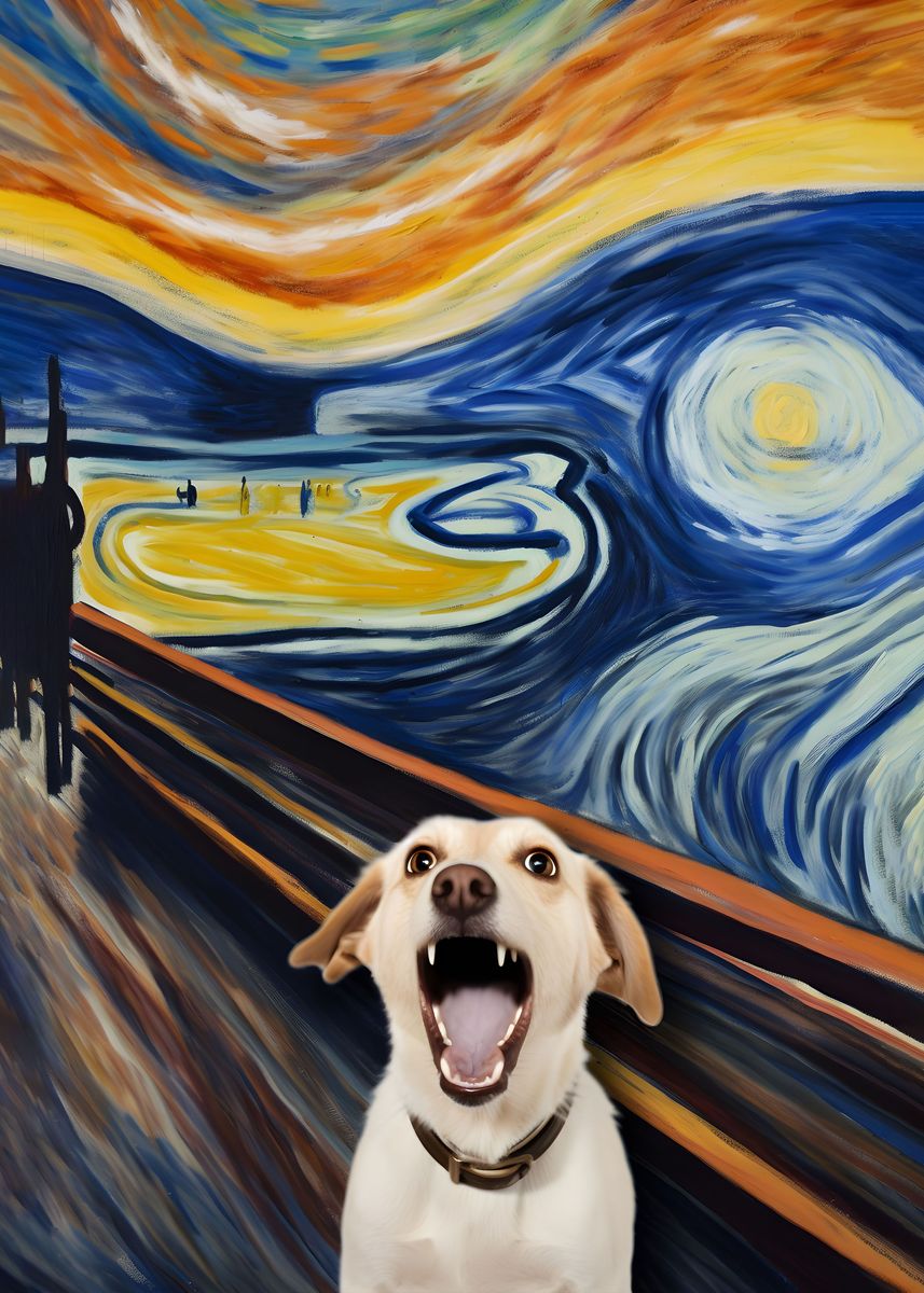 'screaming dog' Poster by CheTatanka | Displate