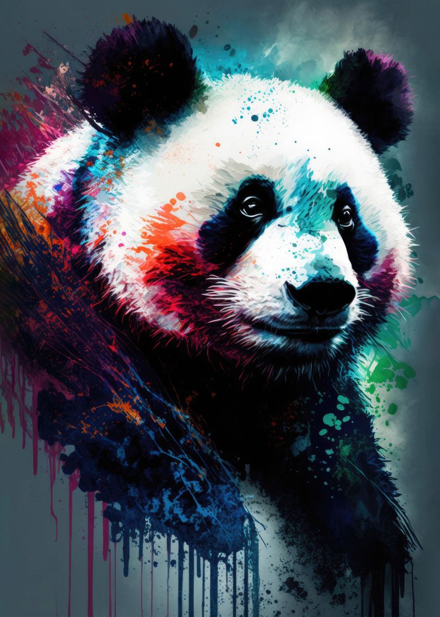 'Panda Art Style 3' Poster, picture, metal print, paint by murtzart ...