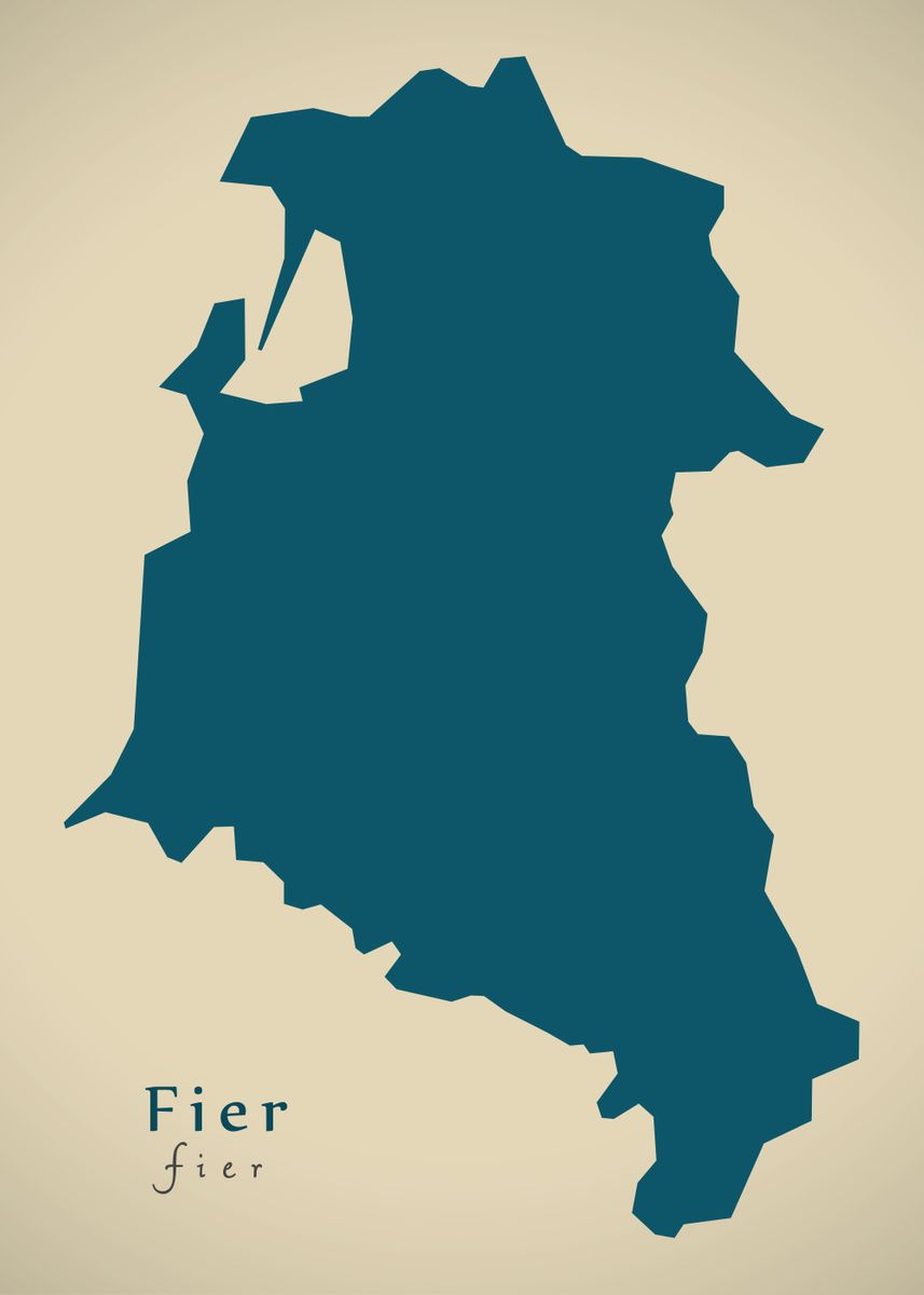 'Fier Albania county map' Poster, picture, metal print, paint by Ingo ...