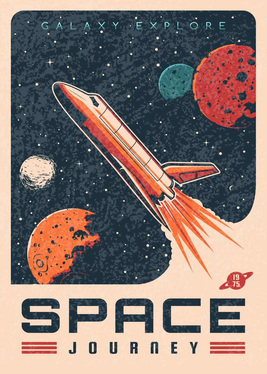 'Vintage retro space' Poster by Allan Brakus | Displate