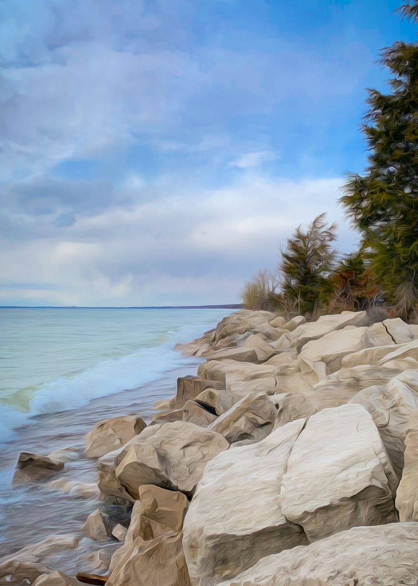 'South Rocks of Point Pelee' Poster, picture, metal print, paint by ...