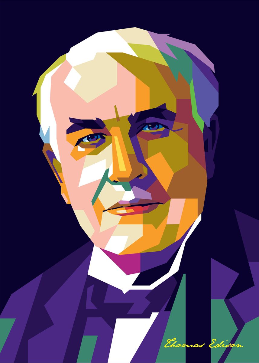 'Thomas Edison' Poster, picture, metal print, paint by Erick Sato ...