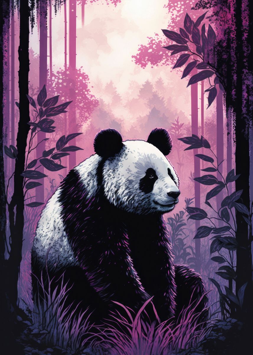 'Panda Art Style 5' Poster by murtzart | Displate