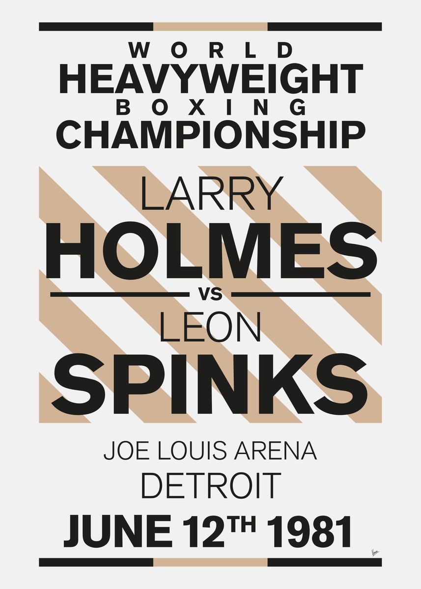 '1981 Holmes vs Spinks' Poster, picture, metal print, paint by ...
