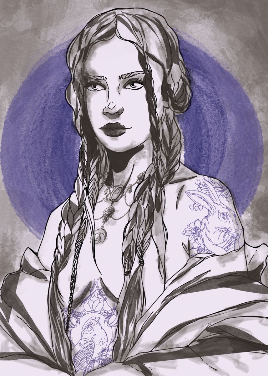 'Inked Lady' Poster, picture, metal print, paint by Geli | Displate