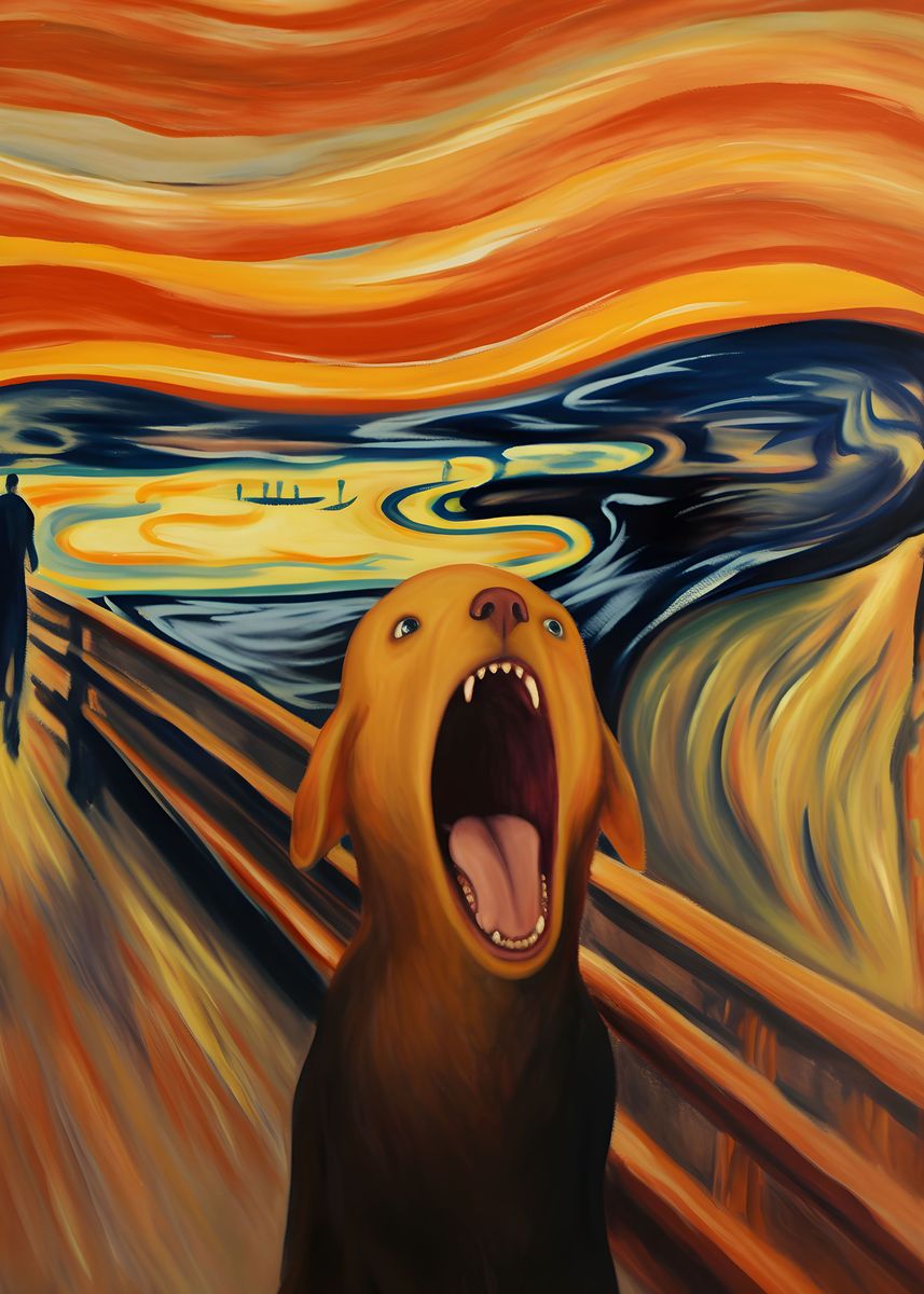 'The Screaming dog' Poster, picture, metal print, paint by CheTatanka ...