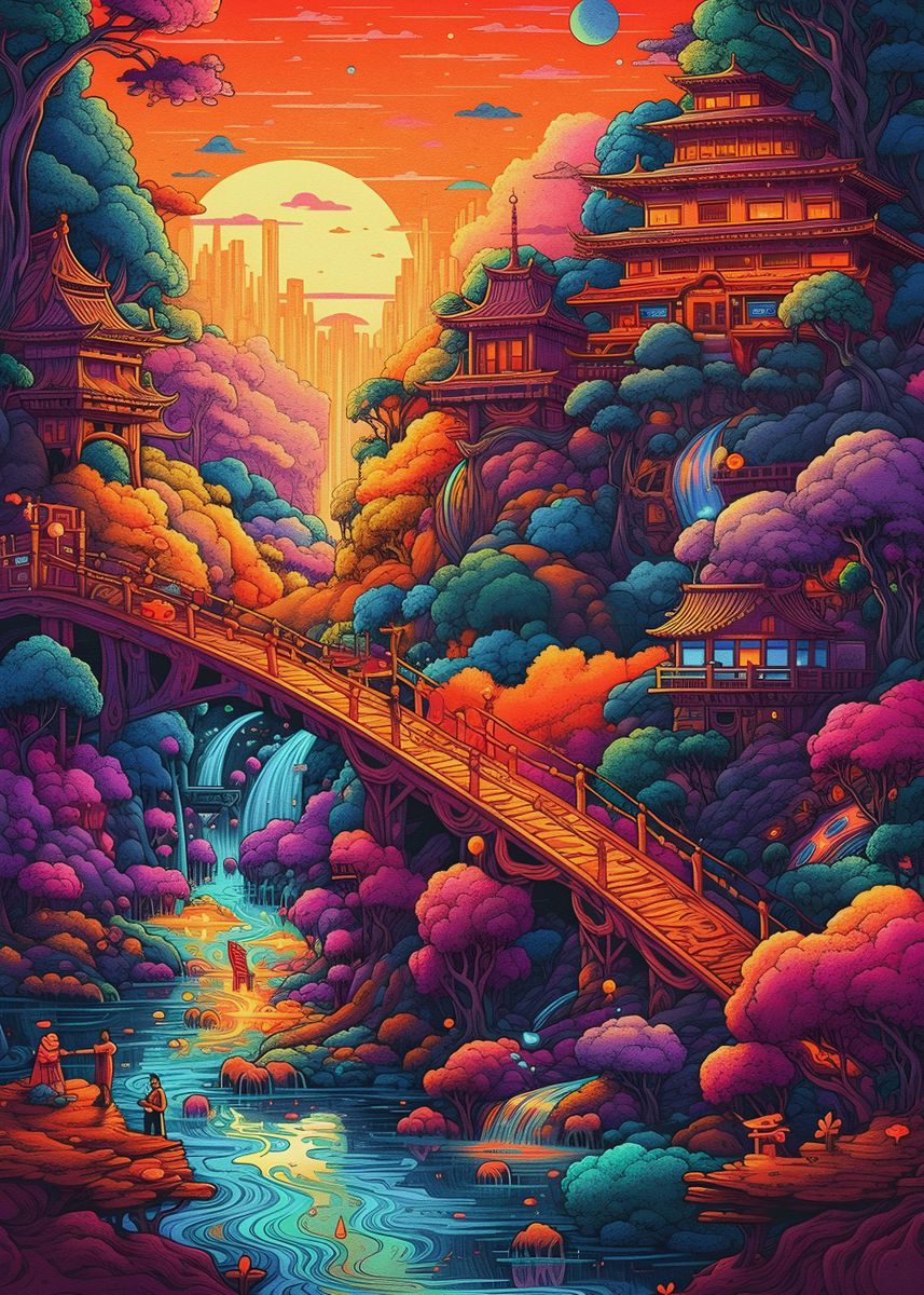 'Fantasy landscape 4' Poster, picture, metal print, paint by Muhammad ...