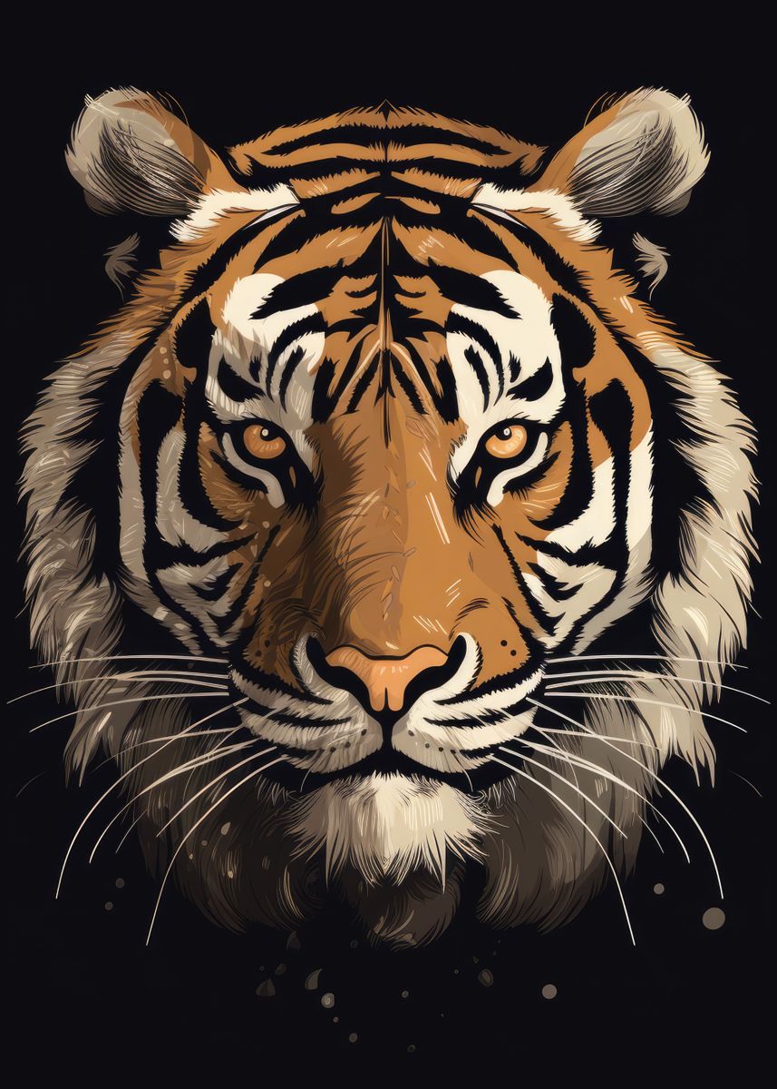 'Vector Tiger' Poster by Wolf Design Studios | Displate