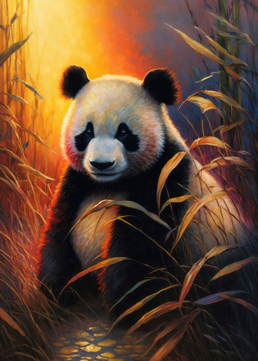 'Panda Art Style 9' Poster, picture, metal print, paint by murtzart ...
