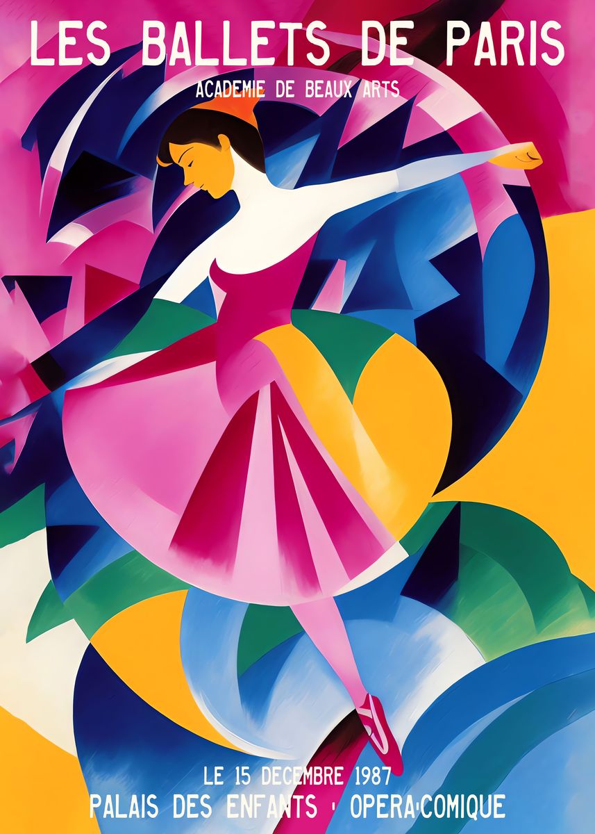 'French Art Deco Ballet' Poster, picture, metal print, paint by BluePinkPanther | Displate