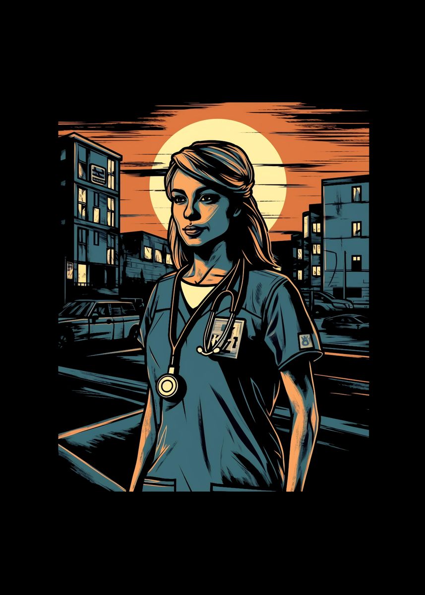 'Nurse Week Stethoscope' Poster, picture, metal print, paint by ...