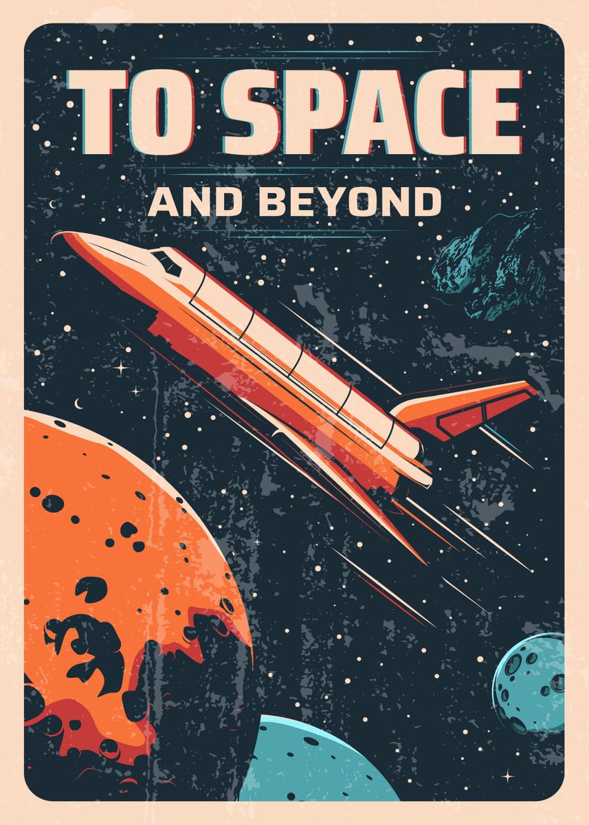 'Vintage retro space' Poster, picture, metal print, paint by Allan ...