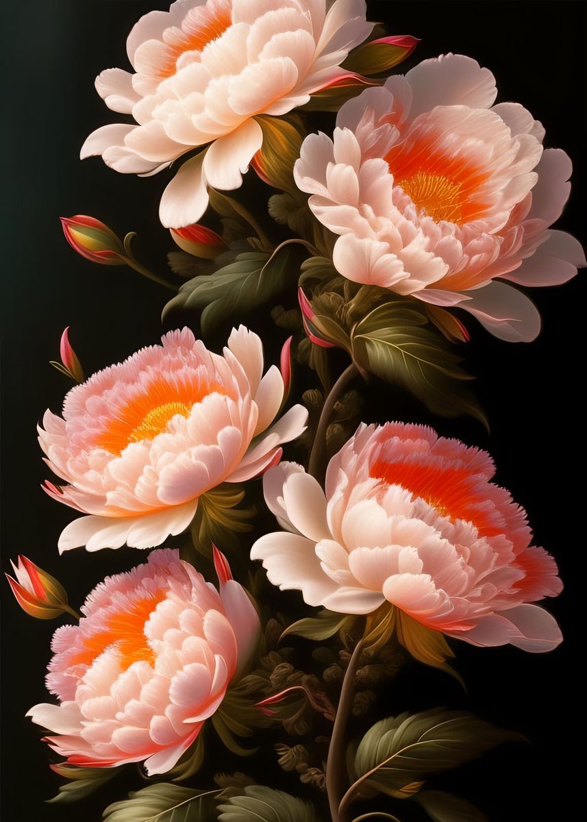'Digital painting flowers' Poster, picture, metal print, paint by NAMA ...
